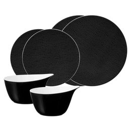 Geschirr-Set Seltmann Weiden "Basic-Set Life Fashion 6er Set", schwarz (glamorous schwarz), 6, Porzellan, Geschirr-Sets, Geschirr-Set, Sp&uuml;lmaschinenfest, Mikrowellensicher, Ofenfest