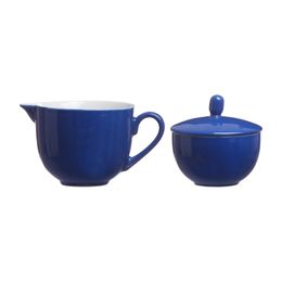 Ritzenhoff & Breker Milch- und Zuckerset RITZENHOFF & BREKER "Milchk&auml;nnchen & Zuckerdose Doppio", blau (indigo blau), 2, Porzellan, Geschirr-Sets, Sp&uuml;lmaschinengeeignet