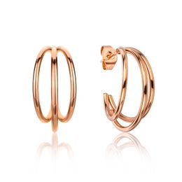 Ohrring-Set ISABELLA FORD "FE010R", rose gold, Ohrringe, Damen, outer diameter 20mm, Edelstahl