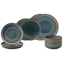 Geschirr-Set "Einsteiger-Set Crafted 8er Set", gr&uuml;n (breeze), 8, Porzellan, LIKE. BY VILLEROY & BOCH, Geschirr-Sets, Geschirr-Set, Sp&uuml;lmaschinengeeignet, Mikrowellengeeignet