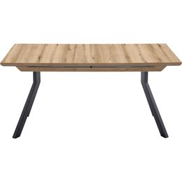 Esstisch MASSIVLINE & MORE, braun (braun, schwarz, braun), B:138cm H:76cm T:90cm, Tische, Esstisch