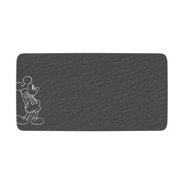 Villeroy & Boch Servierplatte VILLEROY & BOCH "Servierplatte Manufacture Rock - Mickey Mouse 34,9 x 17,9 cm schwarz", schwarz, B:17,9cm H:2cm L:34,9cm T:34,9cm, Porzellan, Servierplatten, Servierplatte, Sp&uuml;lmaschinenfest, Mikrowellensicher