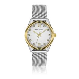 Quarzuhr MARC LAUDER "ME8-B018S", silber, Armbanduhren, Damen, Quarzuhr