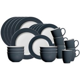 Ritzenhoff & Breker Geschirr-Set RITZENHOFF & BREKER "Kombiservice Doppio 24er Set", grau (anthrazit), 24, Porzellan, Geschirr-Sets, Geschirr-Set, Sp&uuml;lmaschinengeeignet, Sp&uuml;lmaschinenfest