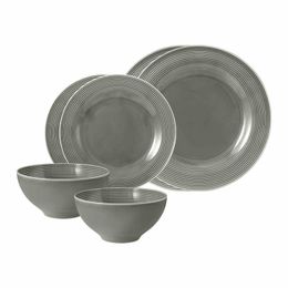 Geschirr-Set Seltmann Weiden "Basic-Set Beat Color Glaze 6er Set", grau (perlgrau), 6, Porzellan, Geschirr-Sets, Geschirr-Set, Sp&uuml;lmaschinengeeignet, Mikrowellenfest, Ofenfest