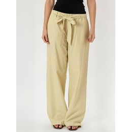 Chinos ITS MAY "ITS MAY Trouser Francesca", Damen, Gr. M, Normalgr&ouml;&szlig;en, beige (gelb), Obermaterial: 100% Baumwolle, Hosen