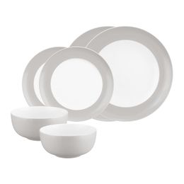 Geschirr-Set Seltmann Weiden "Basic-Set Liberty Pure Colors 6er Set", grau (new grau), 6, Porzellan, Geschirr-Sets, Geschirr-Set, Sp&uuml;lmaschinenfest, Mikrowellensicher, Ofenfest