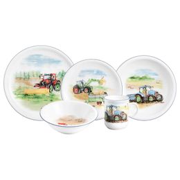 Kindergeschirr-Set Seltmann Weiden "Kindergeschirr Set Compact Mein Traktor 5er Set bunt", bunt, 5, Porzellan, Geschirr-Sets, Sp&uuml;lmaschinengeeignet, Mikrowellengeeignet, Ofenfest, Salamandergeeignet, K&uuml;hlschrankgeeignet, Gefrierschrankgeeignet