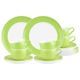 Geschirr-Set Seltmann Weiden "Kaffeeservice Liberty Pure Colors 18er Set", gr&uuml;n (lime gr&uuml;n), 18, Porzellan, Geschirr-Sets, Geschirr-Set, Sp&uuml;lmaschinenfest, Mikrowellensicher, Ofenfest