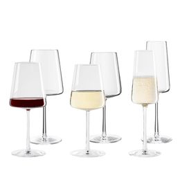 Gl&auml;ser-Set ST&Ouml;LZLE "Wein- und Sektgl&auml;ser Power 6er Set transparent", bunt (transparent), B:2cm H:2cm, Glas, Trinkgef&auml;&szlig;e, sp&uuml;lmaschinenfest, wunderbar alltagstauglich, sehr bruchsicher