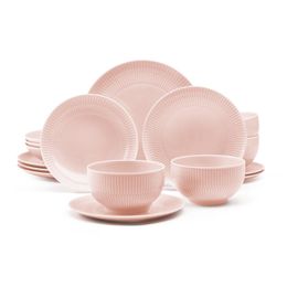 Geschirr-Set Seltmann Weiden "Starter-Set Amina 16er Set", rosa (ros&eacute;), 16, Porzellan, Geschirr-Sets, Geschirr-Set, Sp&uuml;lmaschinenfest, Mikrowellensicher, Ofenfest