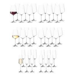 Gl&auml;ser-Set Leonardo "Gl&auml;serset Puccini 36er Set transparent", bunt (transparent), B:2cm H:2cm, Glas, Trinkgef&auml;&szlig;e, Ideal f&uuml;r den Alltag, sp&uuml;lmaschinengeeignet