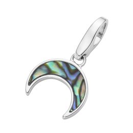 Charm-Einh&auml;nger "Mond mit schimmernder Einlage, Silber 925", bunt (mehrfarbig), Giorgio Martello MILANO, Charms, Damen, Silber 925 (Sterlingsilber)