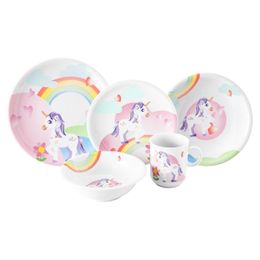 Kindergeschirr-Set Seltmann Weiden "Kindergeschirr Set Compact Mein kleines Einhorn 5er Set bunt", bunt, 5, Porzellan, Geschirr-Sets, Sp&uuml;lmaschinengeeignet, Mikrowellengeeignet, Ofenfest, Salamandergeeignet, K&uuml;hlschrankgeeignet, Gefrierschrankgeeignet