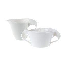Villeroy & Boch Milch- und Zuckerset VILLEROY & BOCH "Milch- und Zuckerset NewWave 2er Set wei&szlig;", wei&szlig;, 2, Porzellan, Geschirr-Sets, Sp&uuml;lmaschinengeeignet, Mikrowellengeeignet