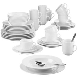 Geschirr-Set Seltmann Weiden "Kombiservice Rondo/Liane 42er Set wei&szlig;", wei&szlig;, 42, Porzellan, Geschirr-Sets, Geschirr-Set, Sp&uuml;lmaschinenfest, Mikrowellensicher, Ofenfest