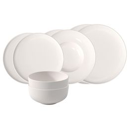 Villeroy & Boch Geschirr-Set VILLEROY & BOCH "Einsteiger-Set Afina 8er Set wei&szlig;", wei&szlig;, 8, Porzellan, Geschirr-Sets, Geschirr-Set, Sp&uuml;lmaschinengeeignet, Mikrowellenfest