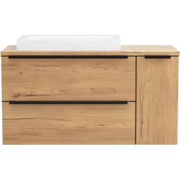 Aufsatzwaschbecken Welltime "MAILAND, 2 Metall-Vollausz&uuml;ge mit Sofclose", wildeiche, B:105cm H:65,5cm T:47cm, MDF, Waschtische