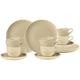 Geschirr-Set Seltmann Weiden "Kaffeeservice Terra 18er Set", beige (sandbeige), 18, Porzellan, Geschirr-Sets, Geschirr-Set, Sp&uuml;lmaschinenfest, Mikrowellensicher, Ofenfest