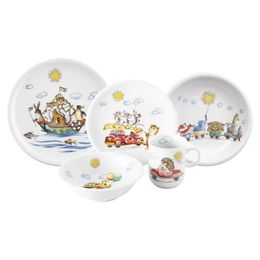 Kindergeschirr-Set Seltmann Weiden "Kindergeschirr Set Compact Flinke Flitzer 5er Set bunt", bunt, 5, Porzellan, Geschirr-Sets, Sp&uuml;lmaschinengeeignet, Mikrowellengeeignet, Ofenfest, Salamandergeeignet, K&uuml;hlschrankgeeignet, Gefrierschrankgeeignet