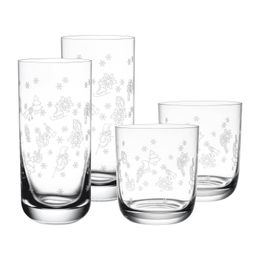 Villeroy & Boch Gl&auml;ser-Set VILLEROY & BOCH "Trinkgl&auml;ser-Set Toy's Delight 4er Set transparent", bunt (transparent), B:2cm H:2cm, Kristallglas, Trinkgef&auml;&szlig;e, Sp&uuml;lmaschinenfest