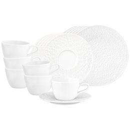 Geschirr-Set Seltmann Weiden "Kaffeeservice Nori Home 18er Set wei&szlig;", wei&szlig;, 18, Porzellan, Geschirr-Sets, Geschirr-Set, Sp&uuml;lmaschinengeeignet, Mikrowellenfest, Ofenfest