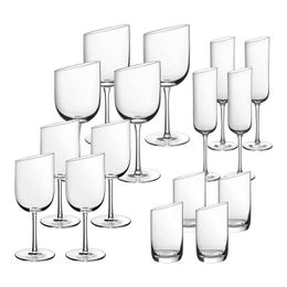 Villeroy & Boch Gl&auml;ser-Set VILLEROY & BOCH "Wein- und Sektgl&auml;ser NewMoon 16er Set transparent", bunt (transparent), B:2cm H:2cm, Glas, Trinkgef&auml;&szlig;e, Sp&uuml;lmaschinenfest