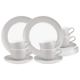 Geschirr-Set Seltmann Weiden "Kaffeeservice Liberty Pure Colors 18er Set", grau (new grau), 18, Porzellan, Geschirr-Sets, Geschirr-Set, Sp&uuml;lmaschinenfest, Mikrowellensicher, Ofenfest