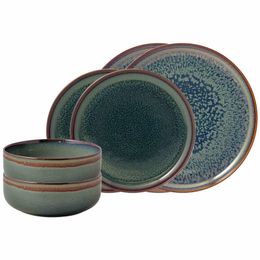 Geschirr-Set "Basic-Set Crafted 6er Set", gr&uuml;n (breeze), 6, Porzellan, LIKE. BY VILLEROY & BOCH, Geschirr-Sets, Geschirr-Set, Sp&uuml;lmaschinengeeignet, Mikrowellengeeignet