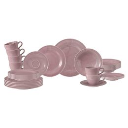 Geschirr-Set Seltmann Weiden "Kombiservice Beat Color Glaze", rosa (altrosa), 30, Porzellan, Geschirr-Sets, Geschirr-Set, Sp&uuml;lmaschinengeeignet, Mikrowellenfest, Ofenfest