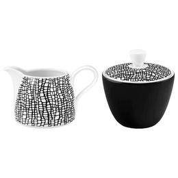 Milch- und Zuckerset Seltmann Weiden "Milch- und Zucker-Set Life Fashion je 260 ml", schwarz (glamorous schwarz), 2, Porzellan, Geschirr-Sets, Sp&uuml;lmaschinengeeignet, Mikrowellenfest, Ofenfest