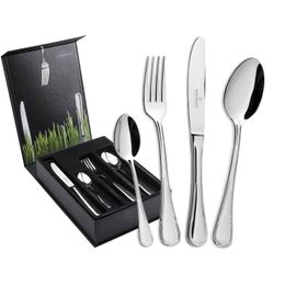 Besteck-Set "Tafelbesteck inkl. Besteckbox Ligato 24er Set silber", silber, 24, PICARD & WIELP&Uuml;TZ SOLINGEN, Essbesteck-Sets, Sp&uuml;lmaschinengeeignet