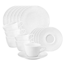 Geschirr-Set Seltmann Weiden "Kaffeeservice Life Fashion 18er Set", luxury wei&szlig;, 18, Porzellan, Geschirr-Sets, Geschirr-Set, Sp&uuml;lmaschinengeeignet, Mikrowellenfest, Ofenfest