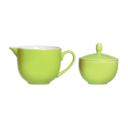 Ritzenhoff & Breker Milch- und Zuckerset RITZENHOFF & BREKER "Milchk&auml;nnchen & Zuckerdose Doppio", gr&uuml;n, 2, Porzellan, Geschirr-Sets, Sp&uuml;lmaschinengeeignet