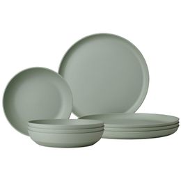 Geschirr-Set Mepal "Tafel-Set Silueta 8er Set", gr&uuml;n (nordic sage), 8, Kunststoff, Geschirr-Sets, Geschirr-Set, Sp&uuml;lmaschinengeeignet, Mikrowellengeeignet, Gefrierfachgeeignet, Dampfgarergeeignet, max. 150 &iquest;C