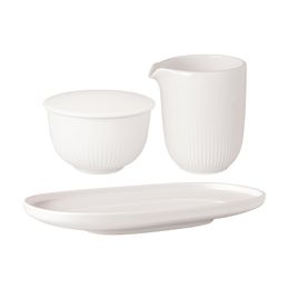Villeroy & Boch Milch- und Zuckerset VILLEROY & BOCH "Milch- und Zucker-Set Afina wei&szlig;", wei&szlig;, 3, Porzellan, Geschirr-Sets, Sp&uuml;lmaschinengeeignet, Mikrowellenfest