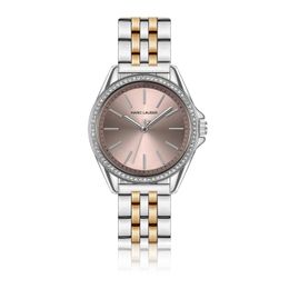 Quarzuhr MARC LAUDER "MB9-B308S", rose gold, silber, Armbanduhren, Damen, Quarzuhr