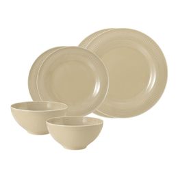 Geschirr-Set Seltmann Weiden "Basic-Set Beat Color Glaze 6er Set", beige (sandbeige), 6, Porzellan, Geschirr-Sets, Geschirr-Set, Sp&uuml;lmaschinengeeignet, Mikrowellenfest, Ofenfest