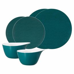 Geschirr-Set Seltmann Weiden "Basic-Set Life Fashion 6er Set", bunt (trendy petrol), 6, Porzellan, Geschirr-Sets, Geschirr-Set, Sp&uuml;lmaschinenfest, Mikrowellensicher, Ofenfest