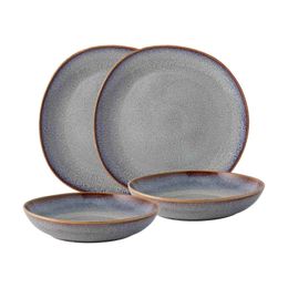 Geschirr-Set "Tafel-Set Lave 4er Set", beige, 4, Steingut, LIKE. BY VILLEROY & BOCH, Geschirr-Sets, Geschirr-Set, Sp&uuml;lmaschinenfest, Mikrowellensicher