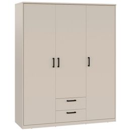 Xora Dreht&uuml;renschrank, Kaschmir, Holzwerkstoff, 4 F&auml;cher, 2 Schublade(n) Schubladen, 157x194x54 cm, Beim&ouml;bel erh&auml;ltlich, Schlafzimmer, Kleiderschr&auml;nke, Dreht&uuml;renschr&auml;nke
