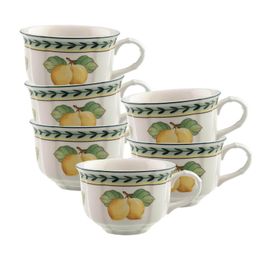 Villeroy & Boch Tasse VILLEROY & BOCH "Teetassen French Garden Fleurence 130 ml 6er Set bunt", bunt, B:9cm H:6cm, Porzellan, Trinkgef&auml;&szlig;e, Tasse, Sp&uuml;lmaschinenfest, Mikrowellensicher