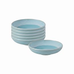 Dipschale "Dipschalen Perlemor Aqua &oslash; 11,7 cm 6er Set blau", blau, B:11,7cm H:2,9cm L:11,7cm T:11,7cm &Oslash;:11,7cm, LIKE. BY VILLEROY & BOCH, Sch&uuml;sseln, Dipschale, Sp&uuml;lmaschinengeeignet, Mikrowellengeeignet