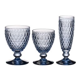 Villeroy & Boch Gl&auml;ser-Set VILLEROY & BOCH "Wein- & Sektgl&auml;ser Boston Coloured 12er Set", blau, B:2cm H:2cm, Glas, Trinkgef&auml;&szlig;e, Sp&uuml;lmaschinenfest
