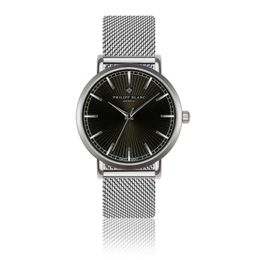 Quarzuhr PHILIPP BLANC "PA2-B010S", silber, Armbanduhren, Herren, Quarzuhr