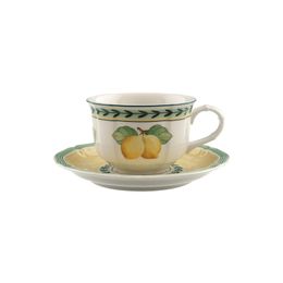 Villeroy & Boch Tasse VILLEROY & BOCH "Teetasse mit Untertasse French Garden Fleurence 130 ml bunt", bunt, B:14,5cm H:8cm &Oslash;:14,5cm, Porzellan, Trinkgef&auml;&szlig;e, Tasse, Sp&uuml;lmaschinengeeignet, Mikrowellenfest