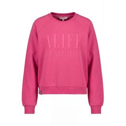 alife and kickin Sweatshirt ALIFE & KICKIN, Damen, Gr. L, hot pink, 60% Baumwolle, 40% Polyester, hoch geschlossener Ausschnitt, Sweatshirts Sweatshirt