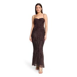 Abendkleid Vera Mont "Damen mit Pailletten", Damen, Gr. 40, Normalgr&ouml;&szlig;en, schwarz maroon, Mesh, Obermaterial: 97% Polyester, 3% Elasthan. Besatz: 100% Polyamid. Futter: 100% Polyester, figurbetont lang, Kleider Abendkleid
