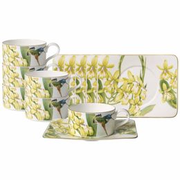 Villeroy & Boch Tasse VILLEROY & BOCH "Teetassen mit Untertassen Amazonia 230 ml 6er Set bunt", bunt, B:14cm H:6,7cm, Porzellan, Trinkgef&auml;&szlig;e, Tasse, Sp&uuml;lmaschinenfest