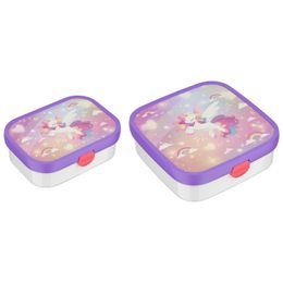 Lunchbox Mepal "Brotdosen-Set Campus (2025) 2er Set", bunt (unicorn glow), B:2cm H:2cm L:2cm, Kunststoff, Lebensmittelaufbewahrungsbeh&auml;lter, Lunchbox, Sp&uuml;lmaschinenfest